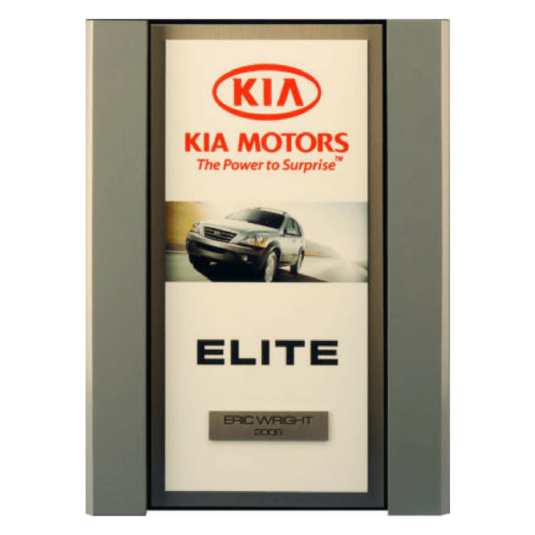 Kia Elite Sales Award Plaque | Bruce Fox | Custom Sales Award Plaques
