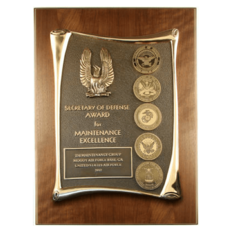Secretary Of Defense Award for Maintenance Excellence Plaque