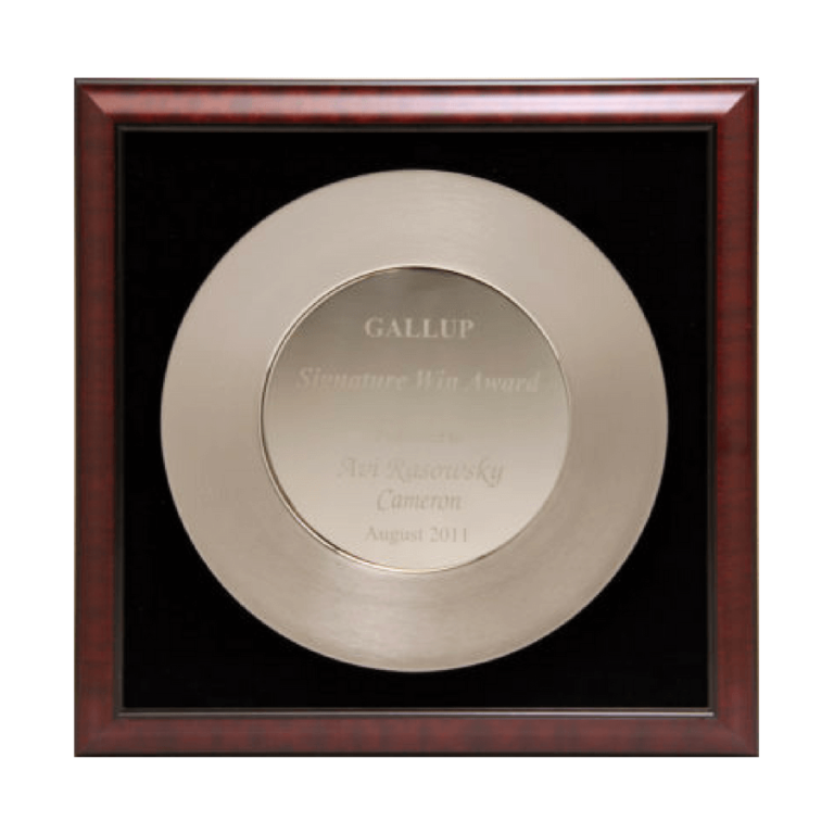 Gallup Signature Win Award Plaque | Bruce Fox | Custom Plaques