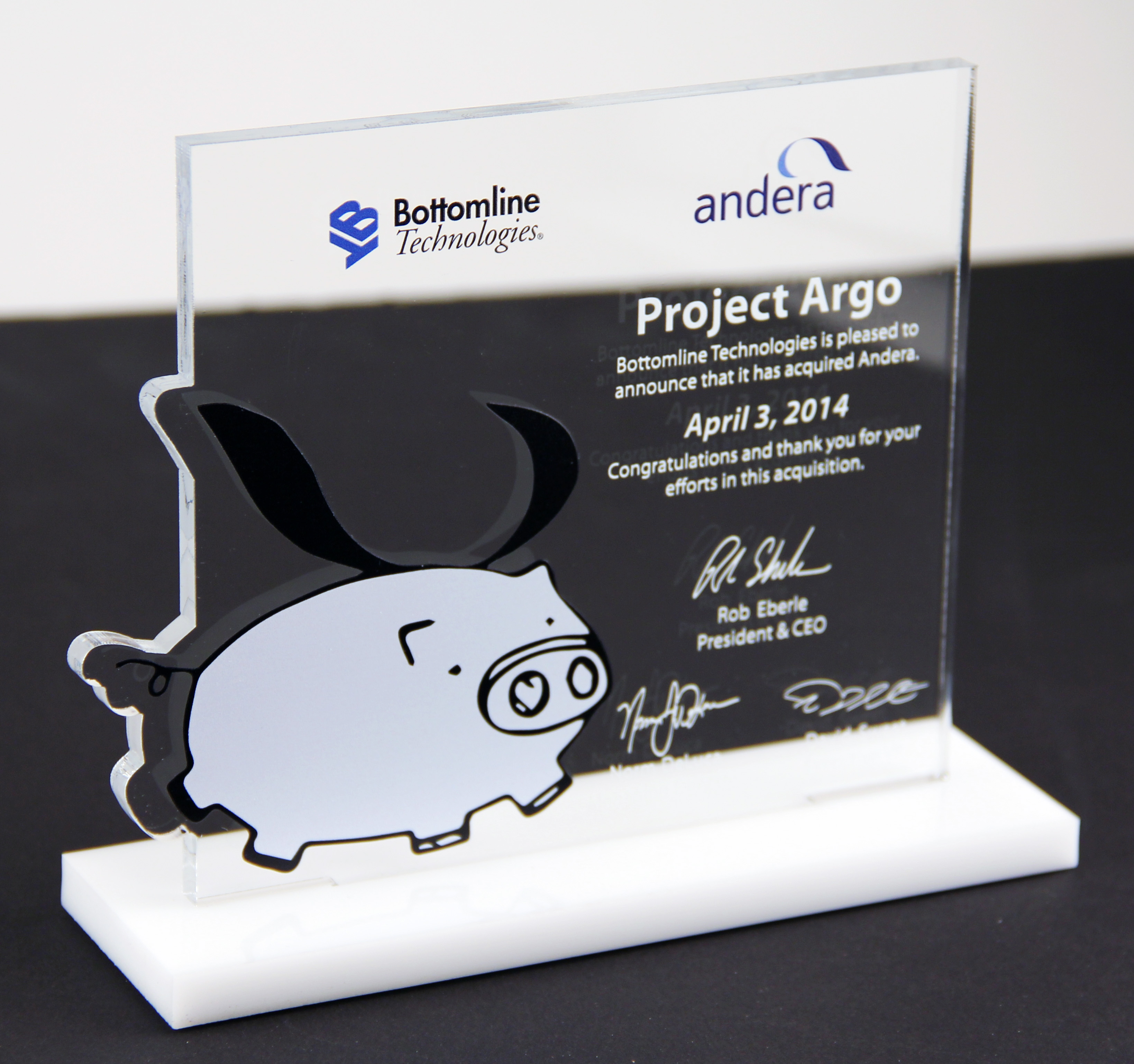 Bottomline Technologies Commemorative Award | Bruce Fox